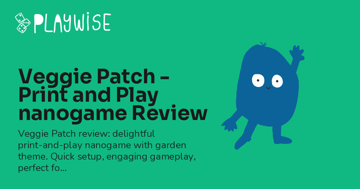 Veggie Patch Review: Micro Print & Play Nanogame